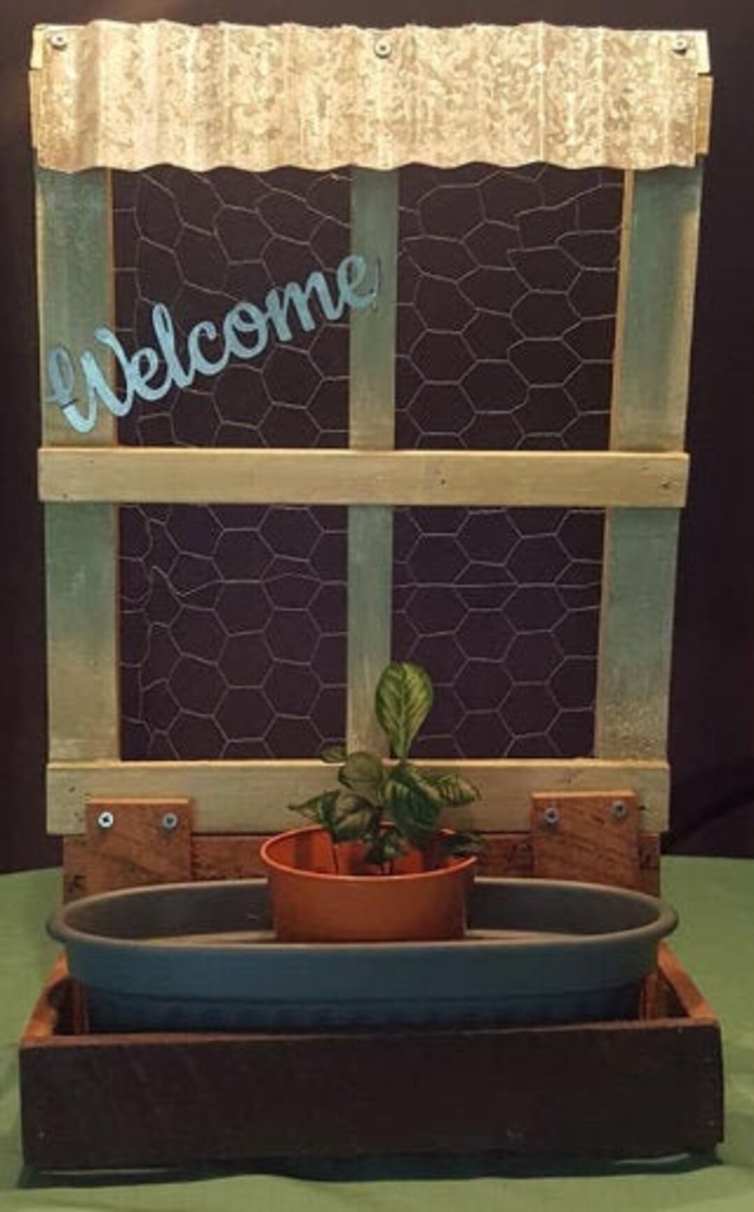 Reclaimed Pallet Wood Welcome Flower Box, Planter, Herb Garden, Window ...