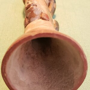 Vintage Handmade Mayan Aztec Clay Pottery Flute, Mexican Folk Art With ...