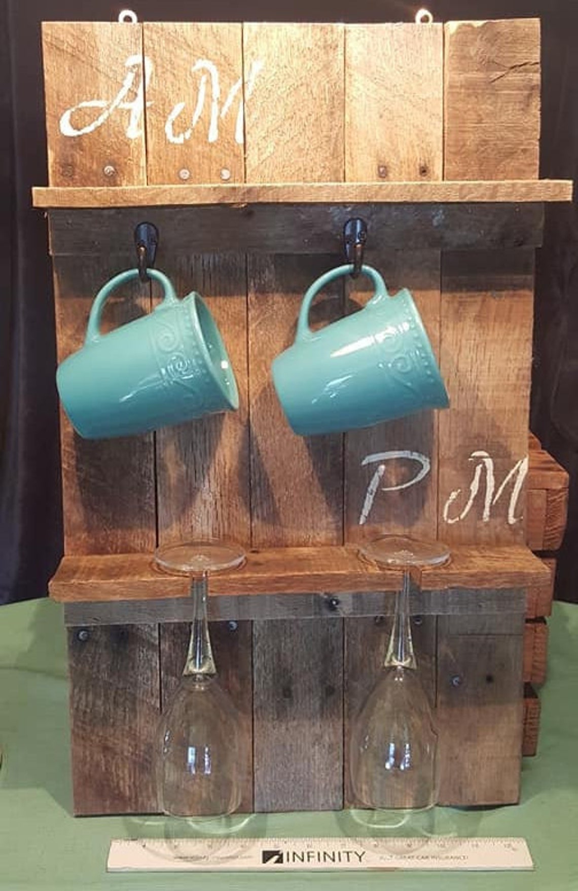 Rustic Pallet AM/PM Shelf Coffee Tea Wine Time - Etsy
