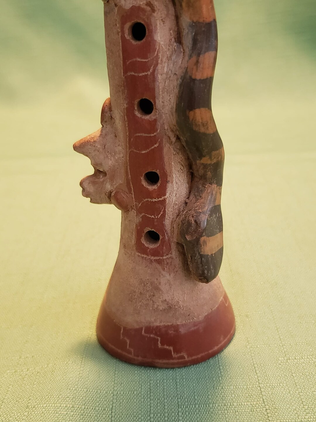 Vintage Handmade Mayan Aztec Clay Pottery Flute, Mexican Folk Art With ...