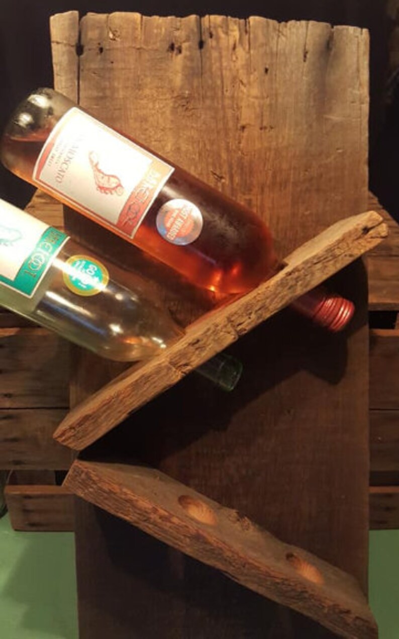 Rustic Wine Rack and Wine Glass Holder made from 100 year old | Etsy