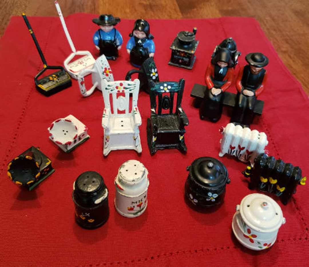 Vintage Cast Iron Amish, Salt and Pepper Shakers, Originals, Lot #1 ...