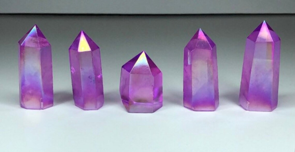 Purple Aura Quartz Mini Tower Crystals | Etsy