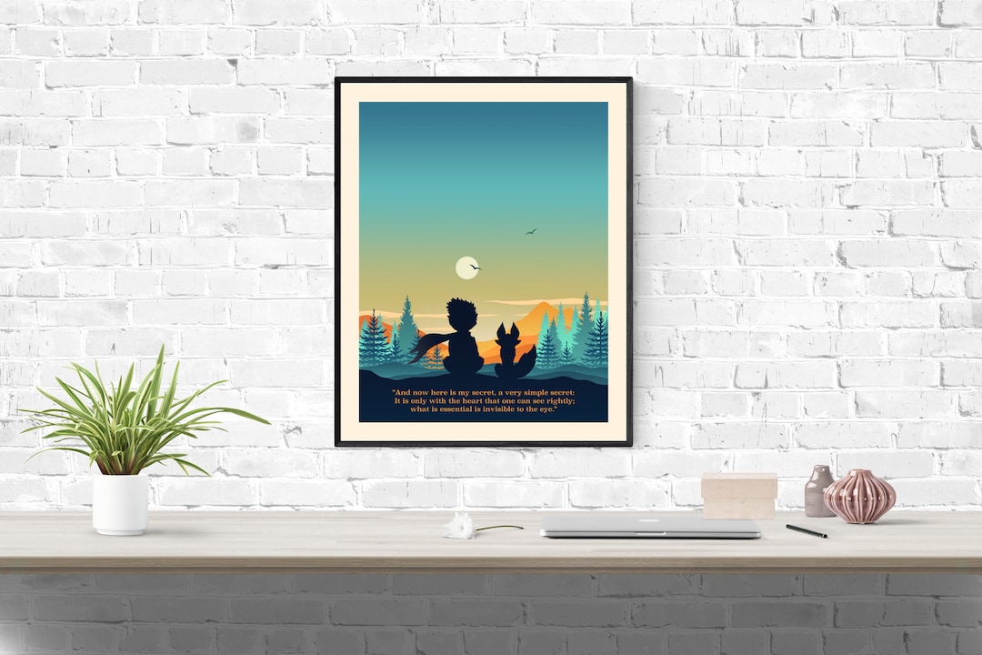 The Little Prince Art Print, the Little Prince and the Fox Poster ...