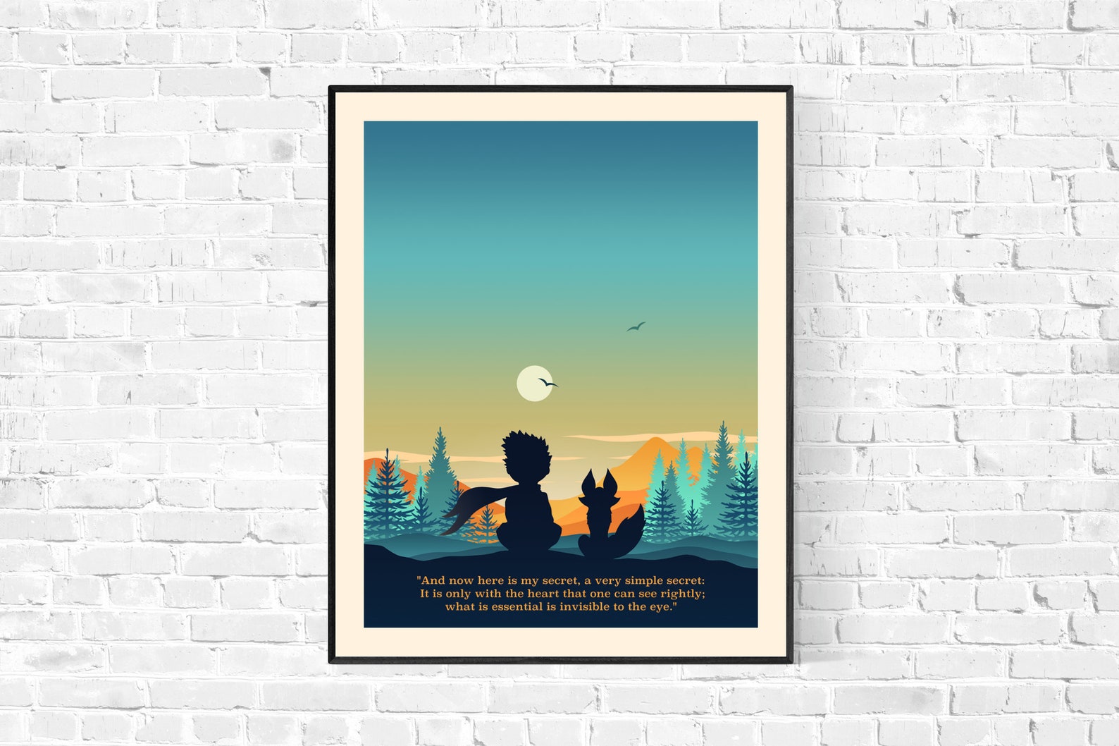The Little Prince Art Print, the Little Prince and the Fox Poster ...