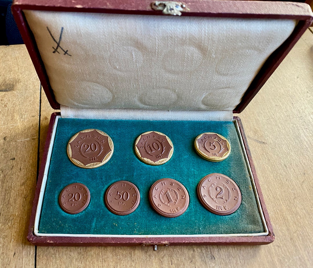 1921 Meissen Porcelain Notgeld Set Germany Gold Foil Rare Find in ...