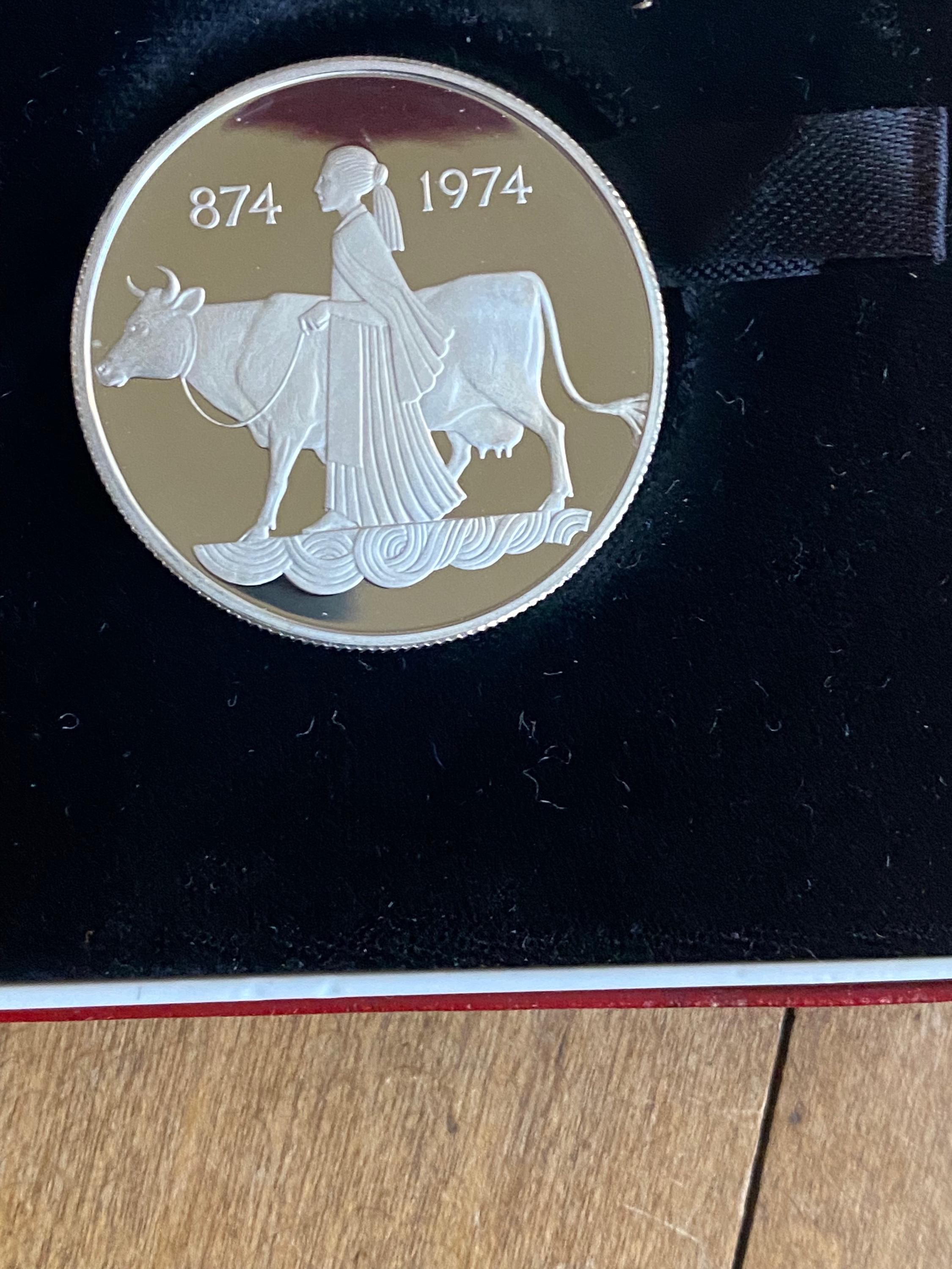 Island ICELAND 874-1974 Proof Set Vikings Dragon Giant Eagle .925 ...