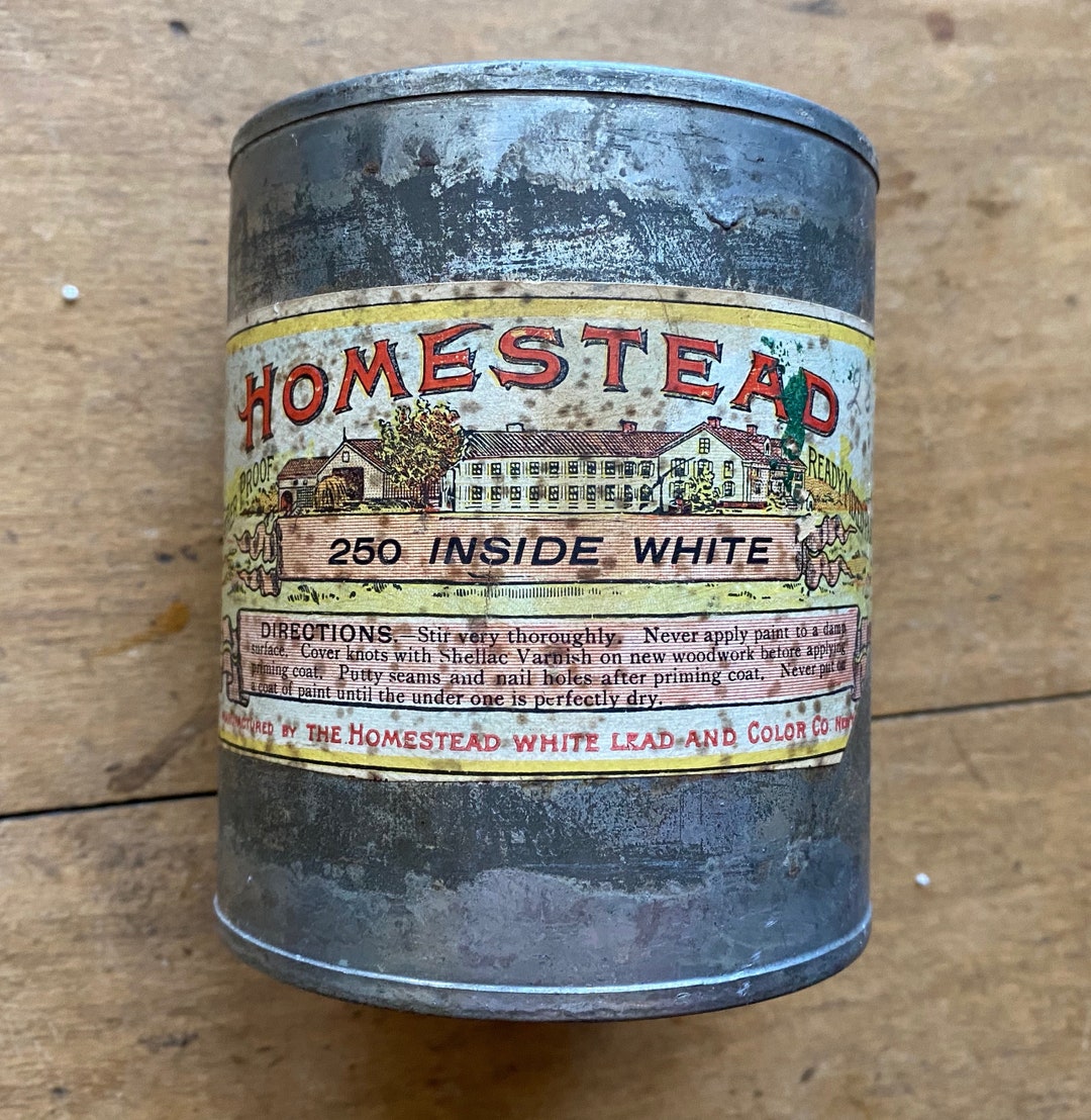 Vintage Homestead Paint Can With Paper Label. Circa 1900 . Painter ...