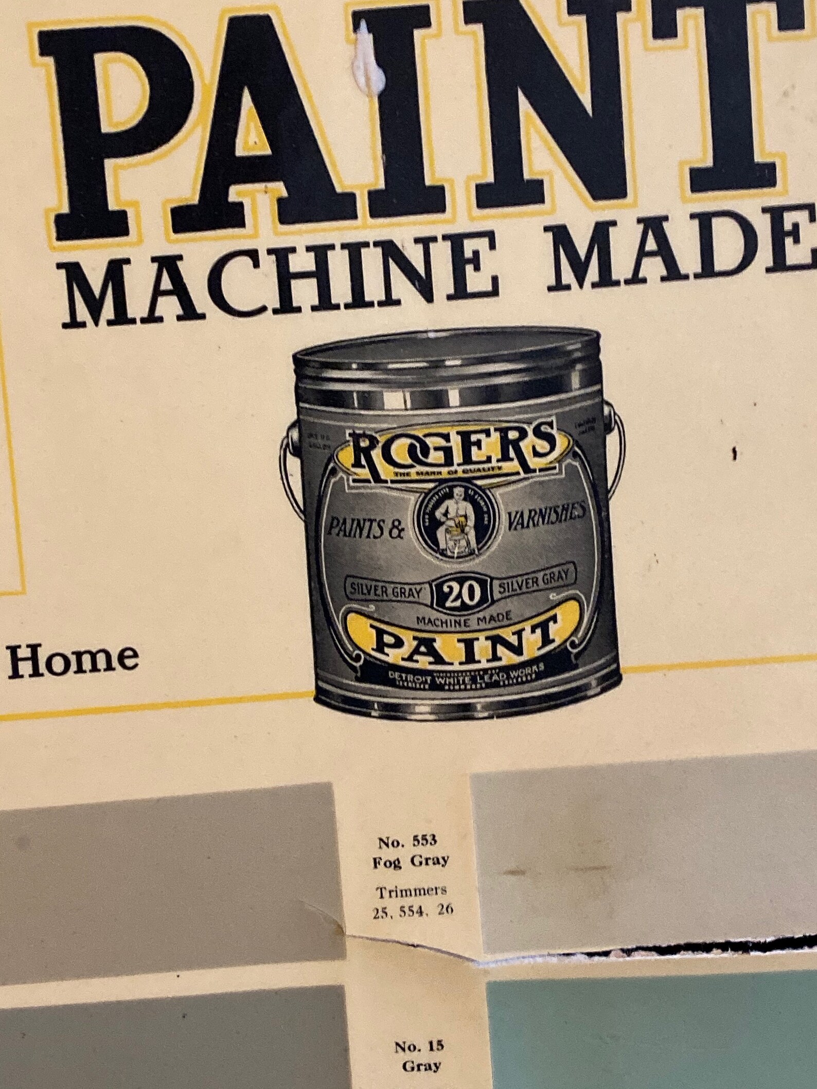 Vintage Rogers House Paint Advertising Sign C1900 to 1920s Detroit ...