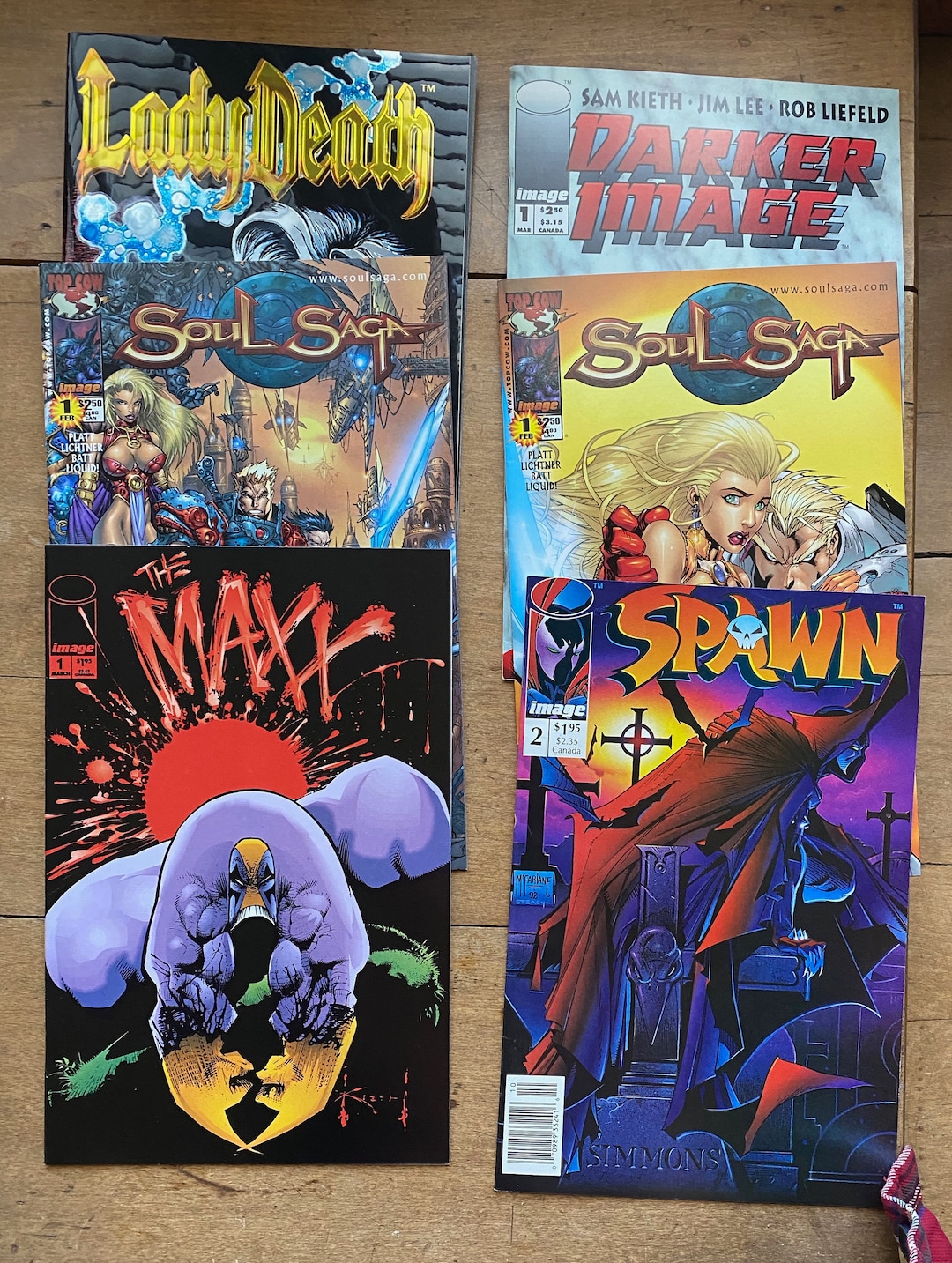 6 Comics the Maxx 1,spawn 2, Soul Saga Both 1 Variants,darker Image 1 ...