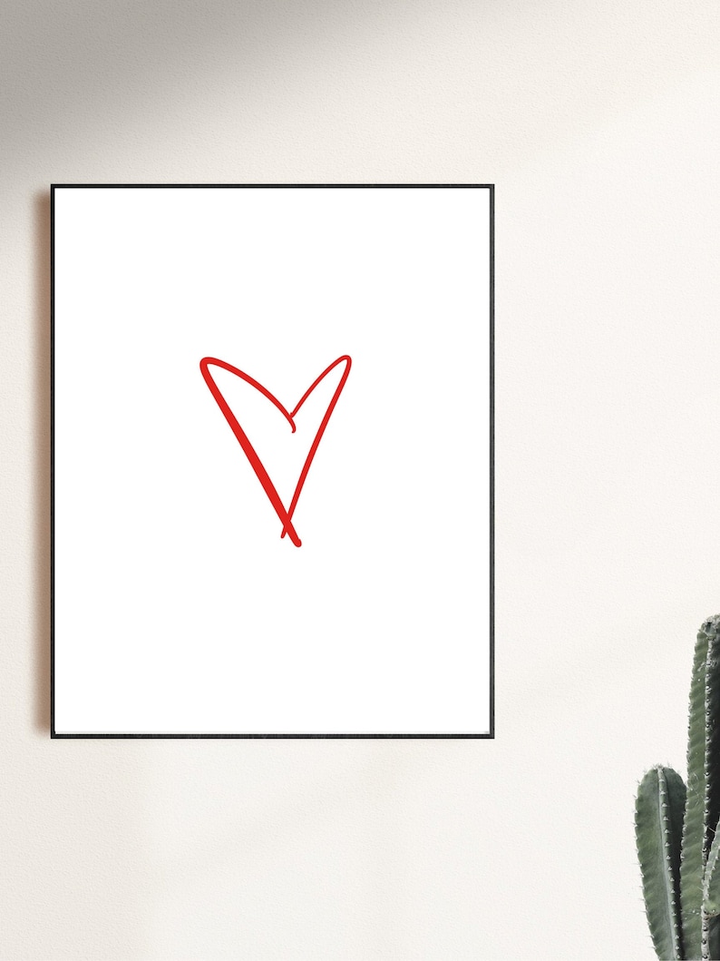 Basic Red Heart Printable - Valentine's Day - Etsy