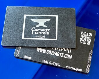 Laser Engraved Metal Cards - Etsy