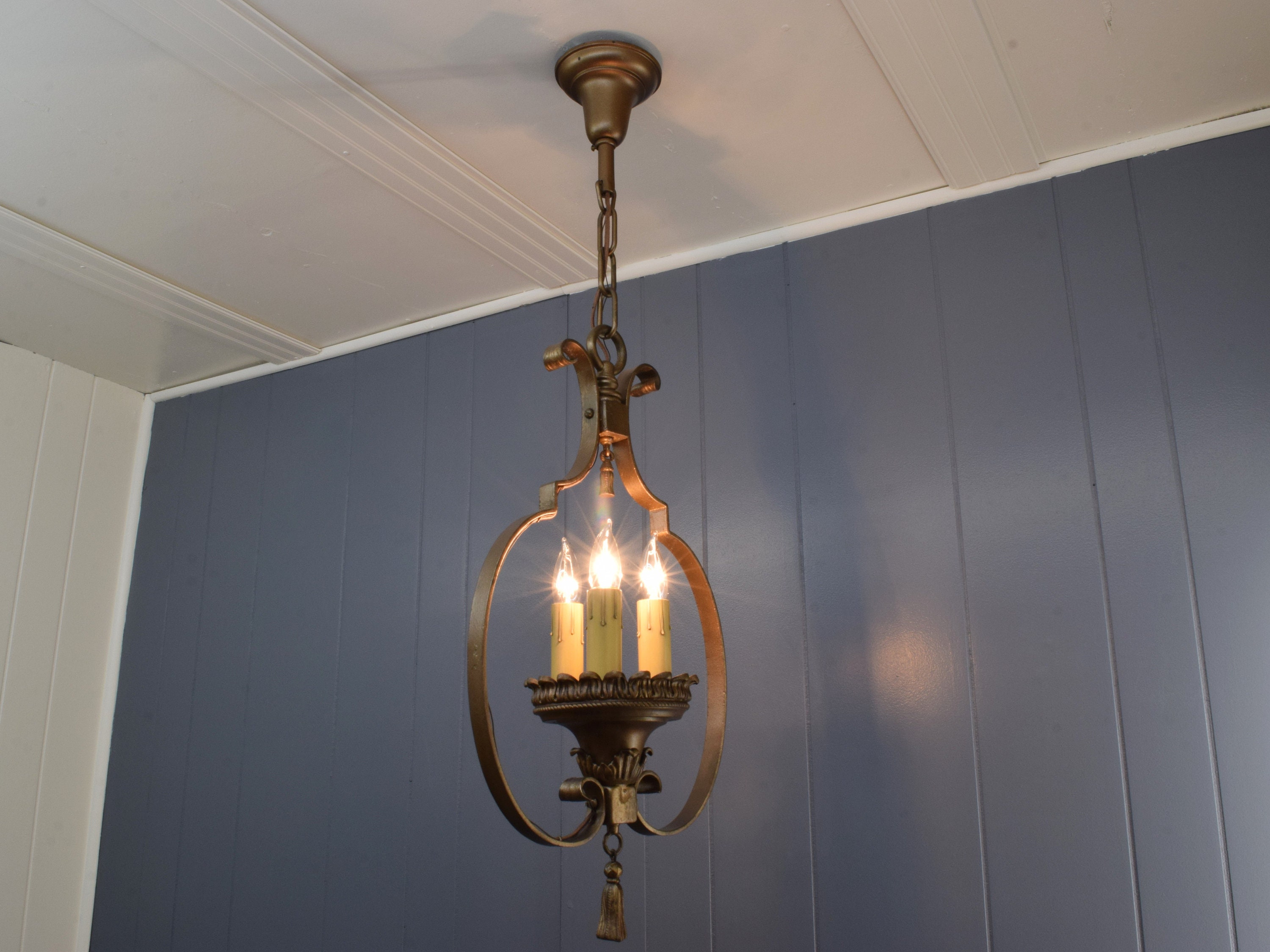 1920s Victorian Style Ceiling Light Fixture Restored Antique Chandelier ...