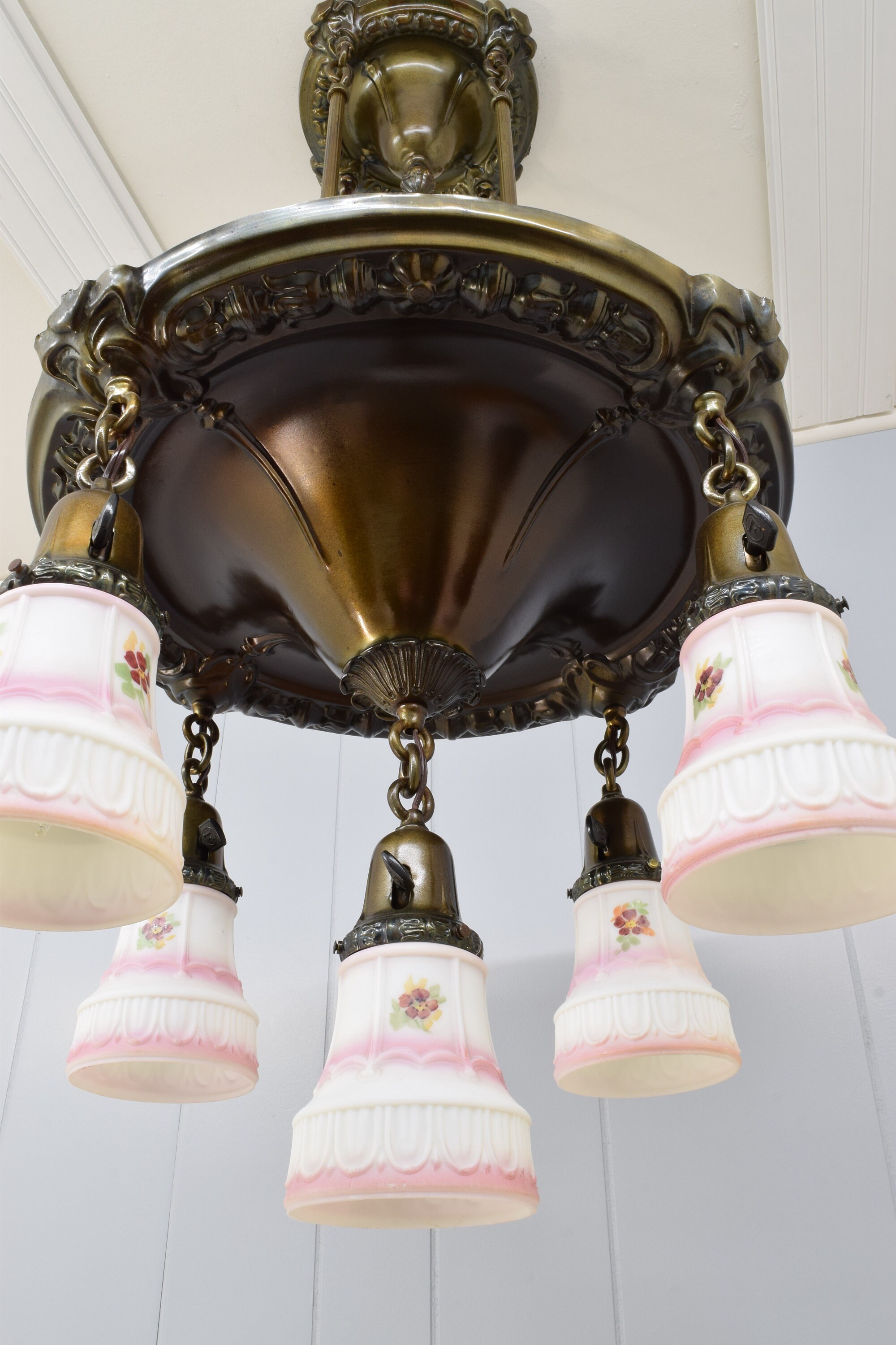 Antique Victorian Chandelier W/ Original Turn Key Sockets and Hand ...