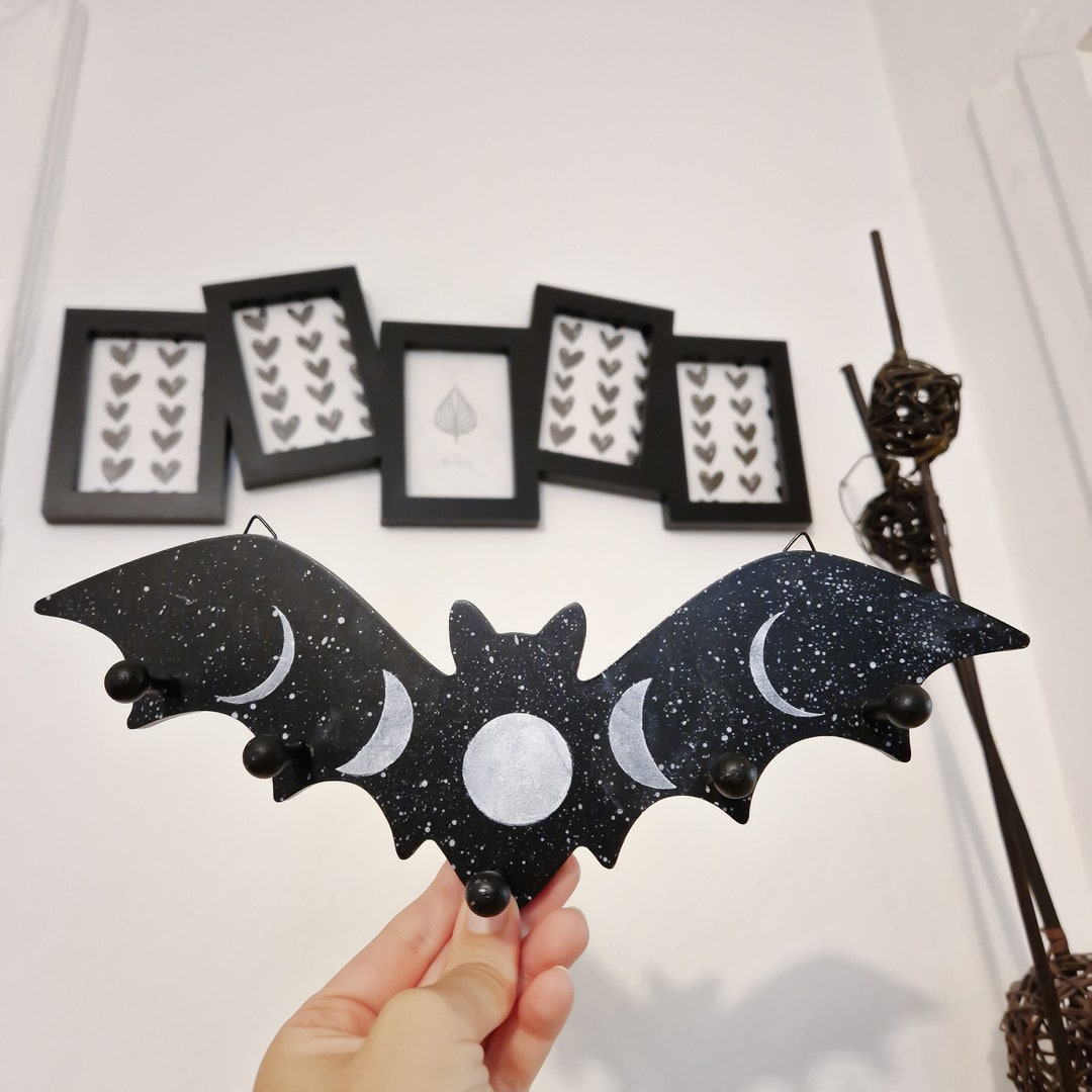 Moon Phases Bat Wall Hook Wiccan Home Gothic Halloween - Etsy