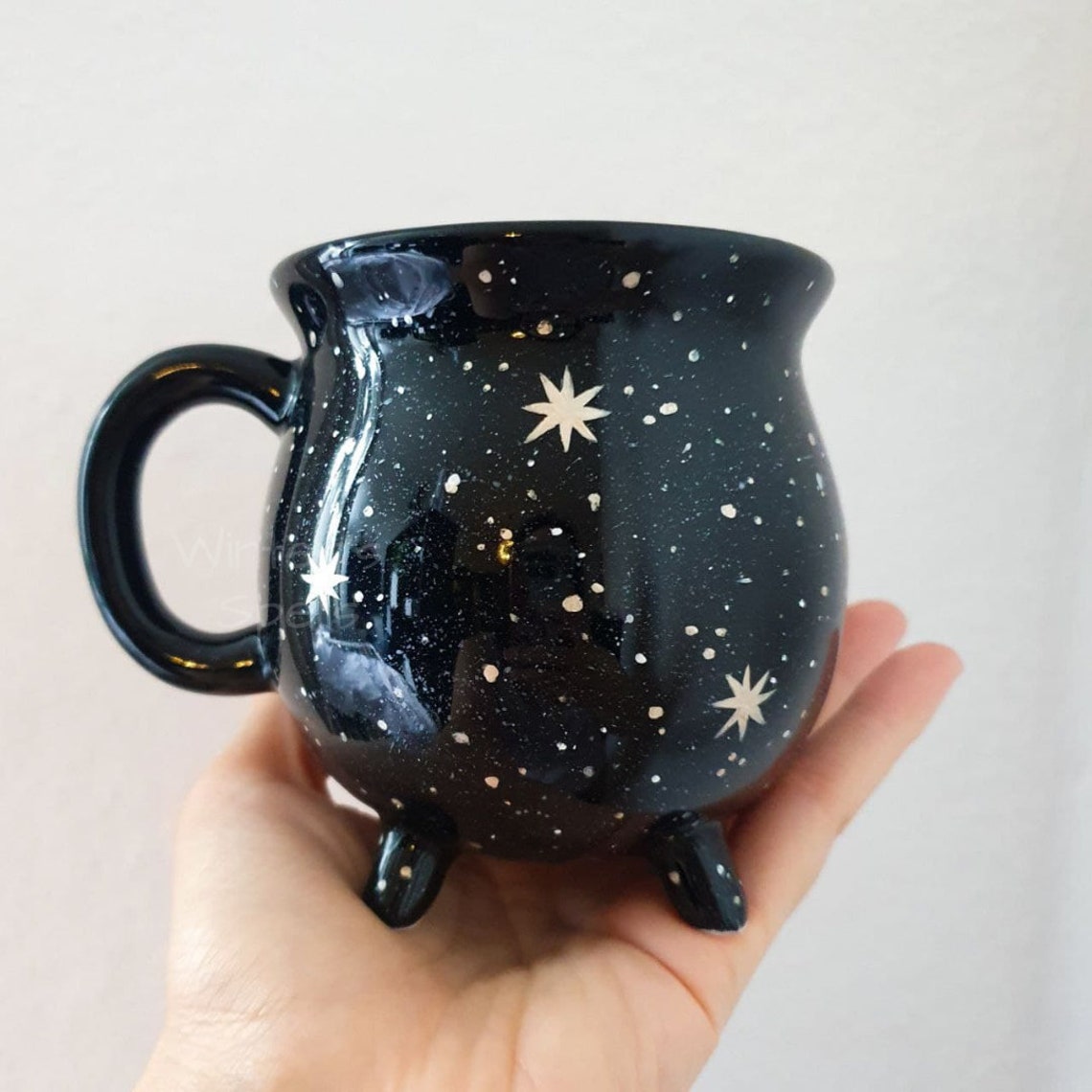 Black Cauldron Galaxy Mug Ceramic Wiccan Home Decor Halloween - Etsy