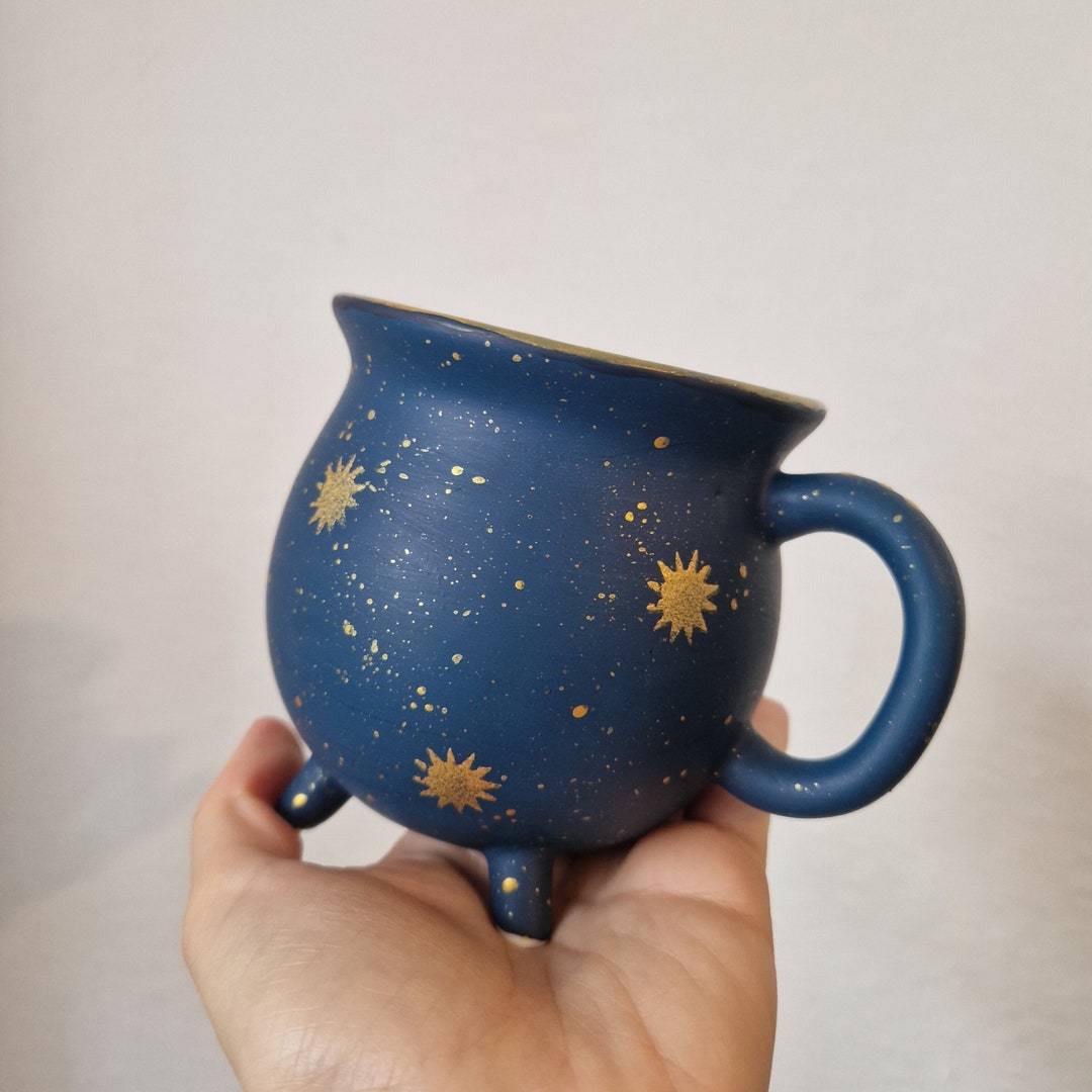 Blue Cauldron Mug A Dream of Sun Ceramic Wiccan Home Decor - Etsy