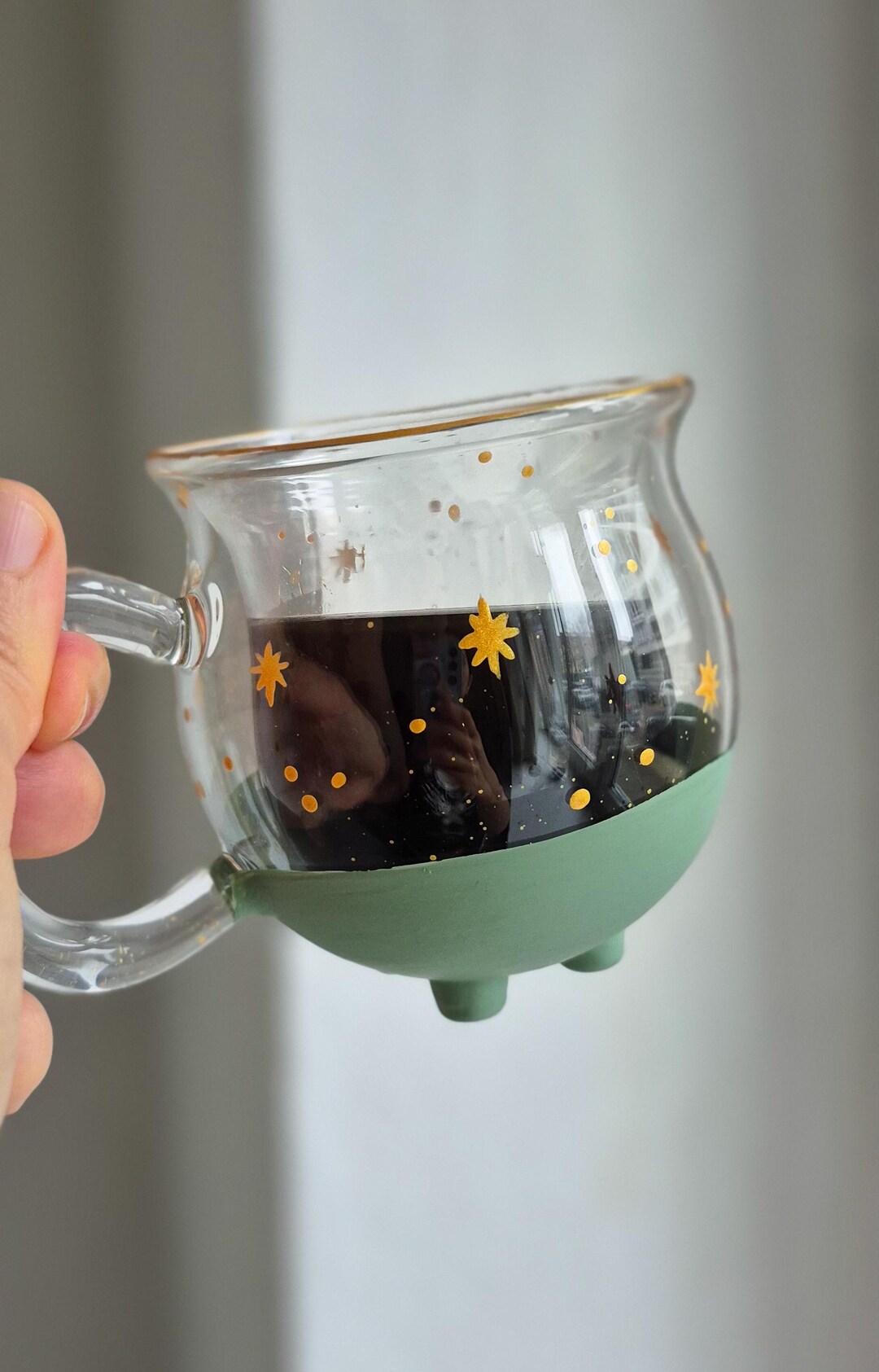 Cauldron Full of Stars, Transparent and Blue Galaxy, Glass Tea and ...