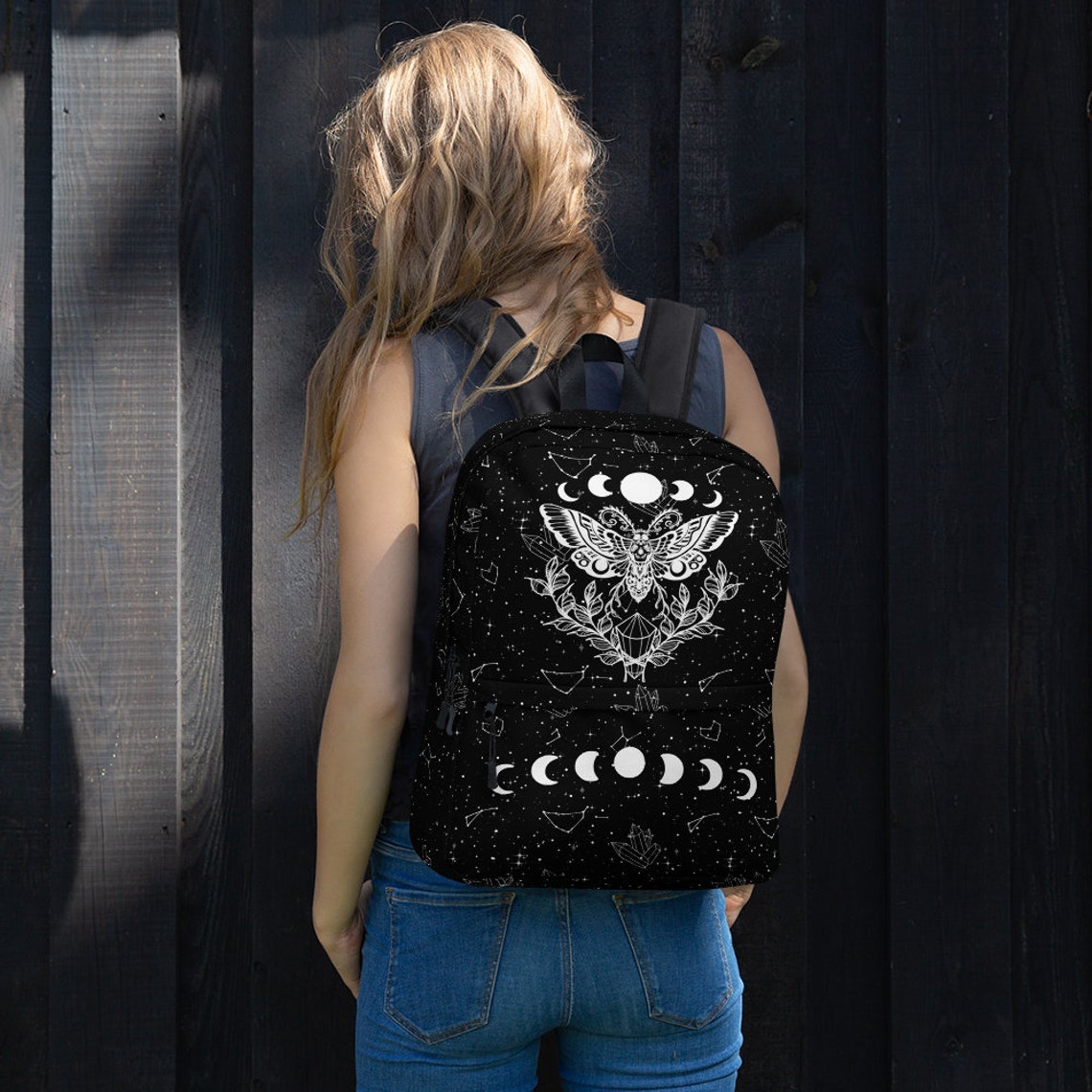 Winter's Spells Moth Skulls and Stars Wiccan Backpack - Etsy