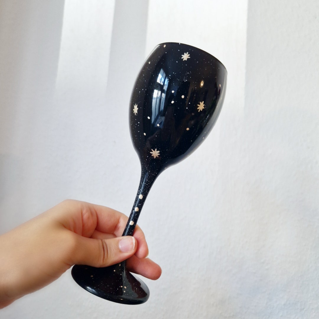 Galaxy Black Goblet Glass Gothic Home Decors 300 Ml - Etsy