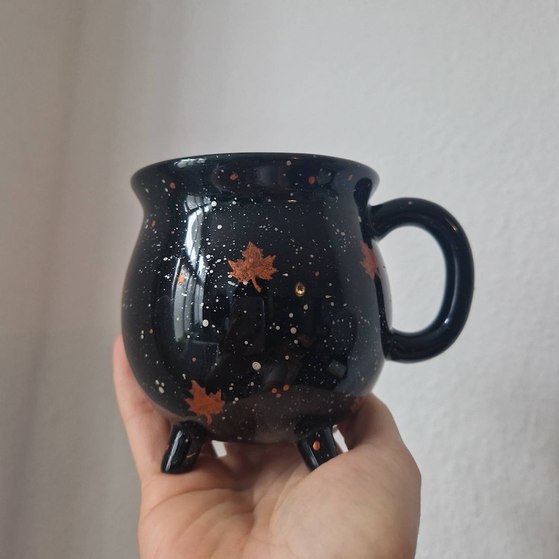Black Cauldron Autumn Mug Ceramic Wiccan Home Decor Halloween - Etsy