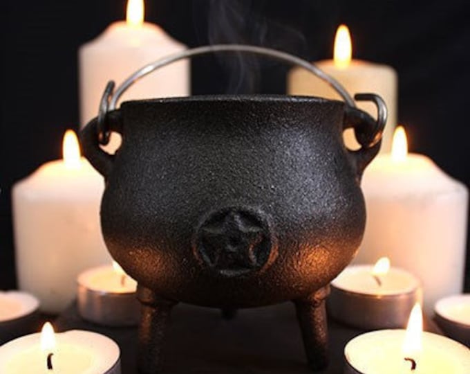 Witchcraft Supply Cast Iron Cauldron With Pentagram Design 7cm - Etsy