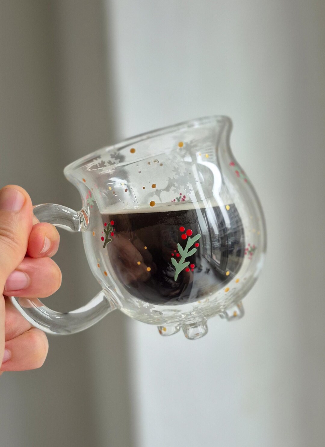 Holiday Glass Cauldron Mug, Wiccan and Goth Christmas - Etsy