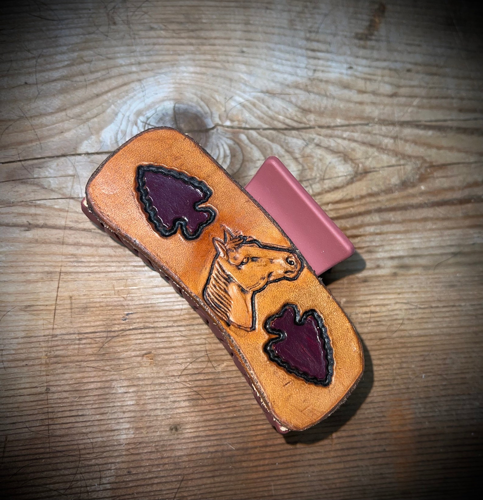 Tooled Leather Claw Clip - Etsy