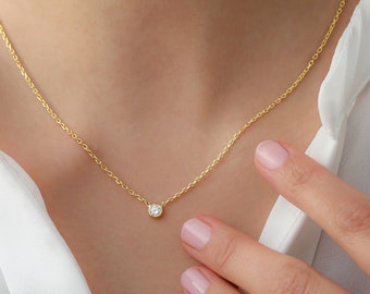 Single Stone Necklace - Etsy