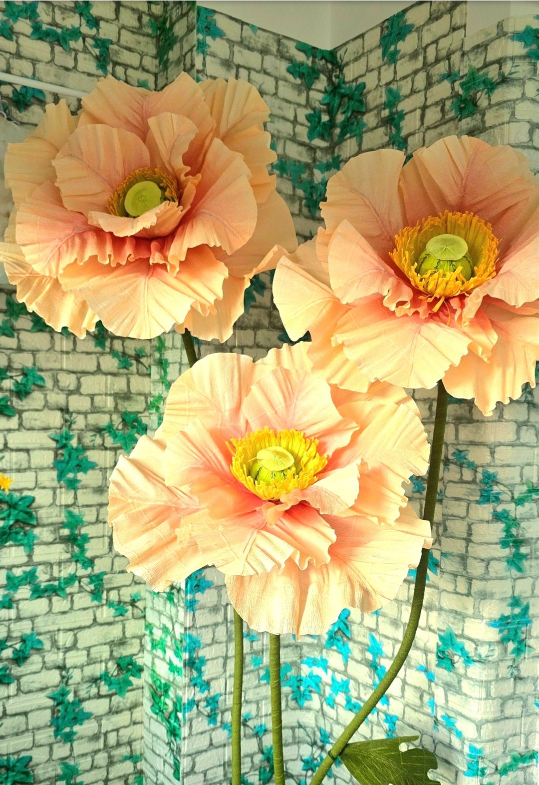 Lot of 3 Free Standing Poppies, Wizard of Oz, Shop Window Display ...