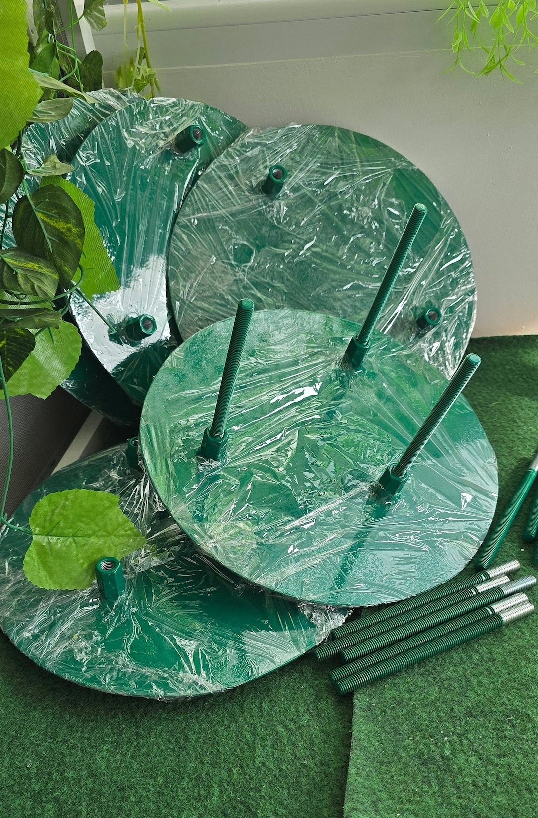 Large Flower Metal Base: Powder Coated Iron Stand, Shop Window Display ...