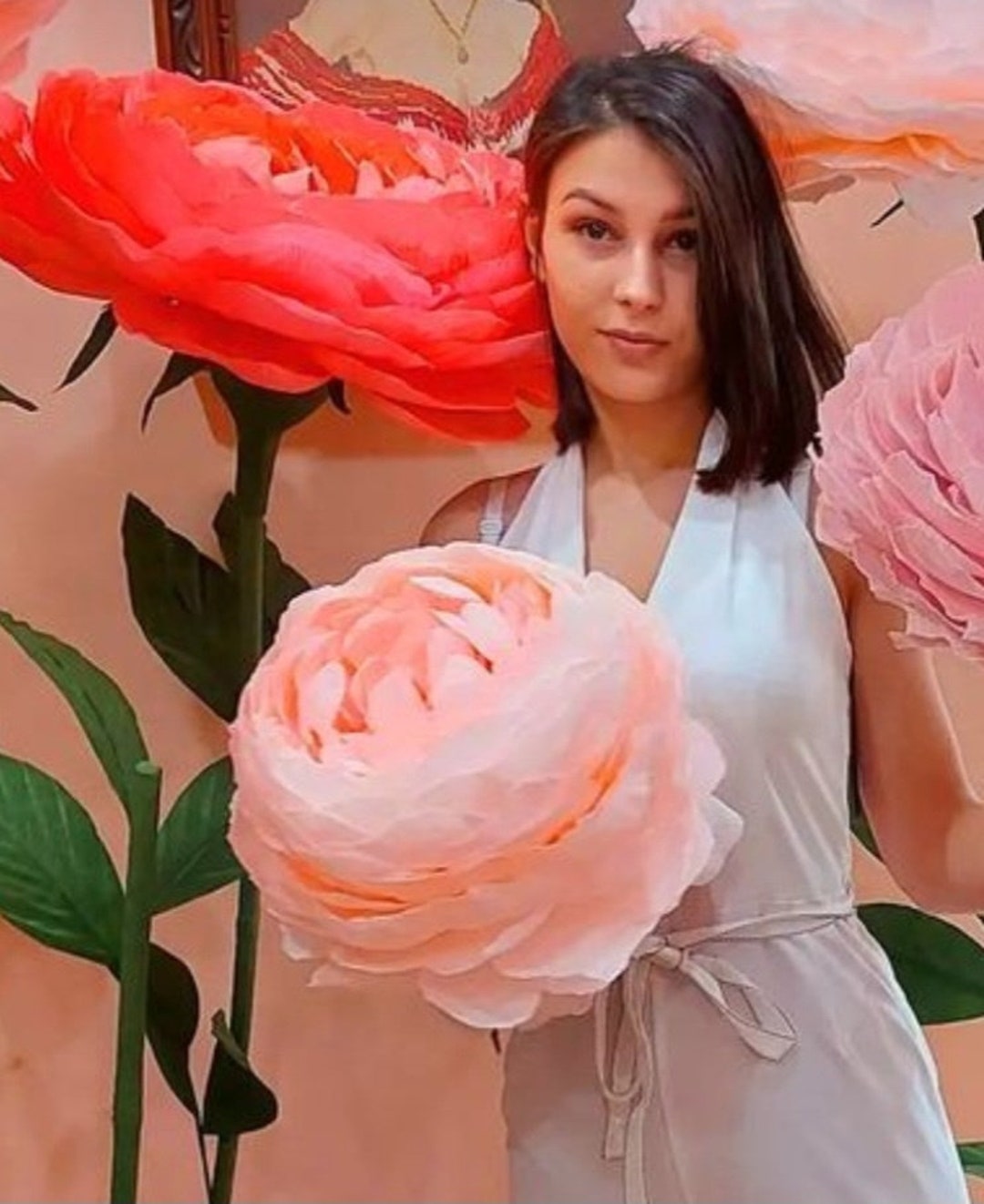 Large Round Peony Bud, Standing Own Paper Peony Bud, Large Round Peony ...