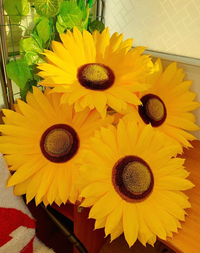 5 Free Standing Sunflowers Photo Prop Giant Rustic Wedding - Etsy