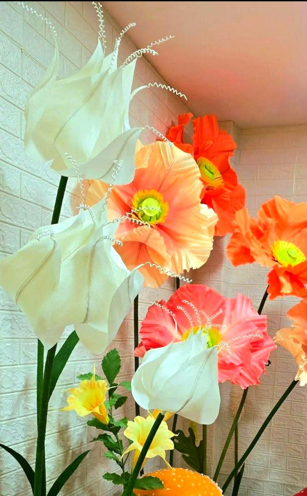 3 Freestanding Bell Flowers for Girl's Room Decor, Fairy Home, Large ...