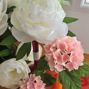 Crepe Paper Hydrangea Bouquet, Wedding Paper Bouquet, Bridesmaid ...