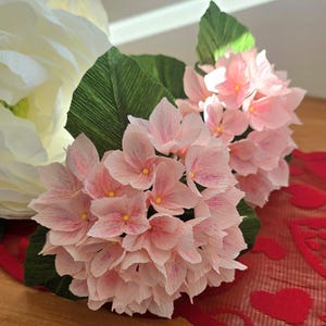 Crepe Paper Hydrangea Bouquet, Wedding Paper Bouquet, Bridesmaid ...