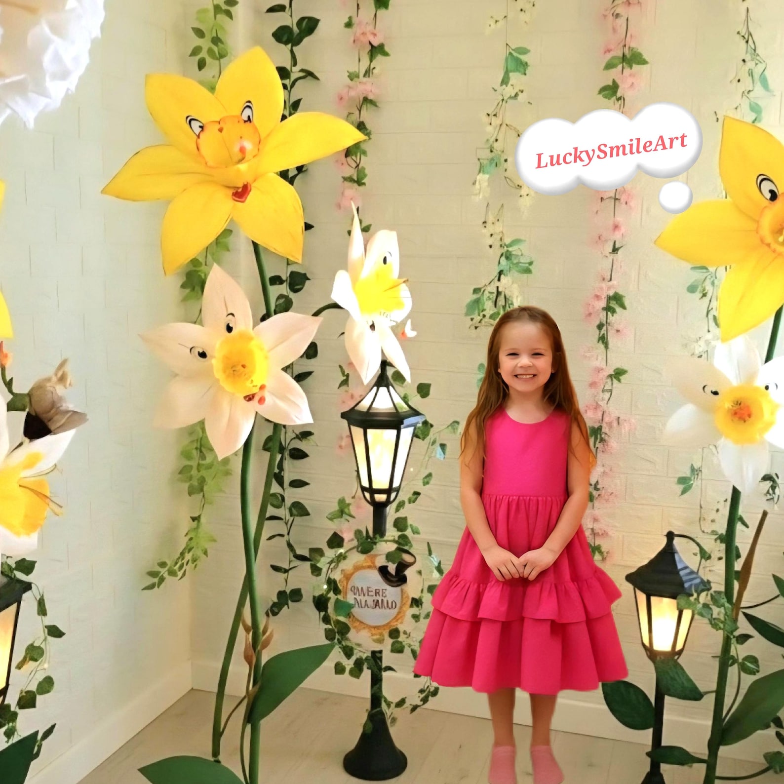 Giant Standing Daffodils, Gigantic Spring Flowers, Alice in Wonderland ...