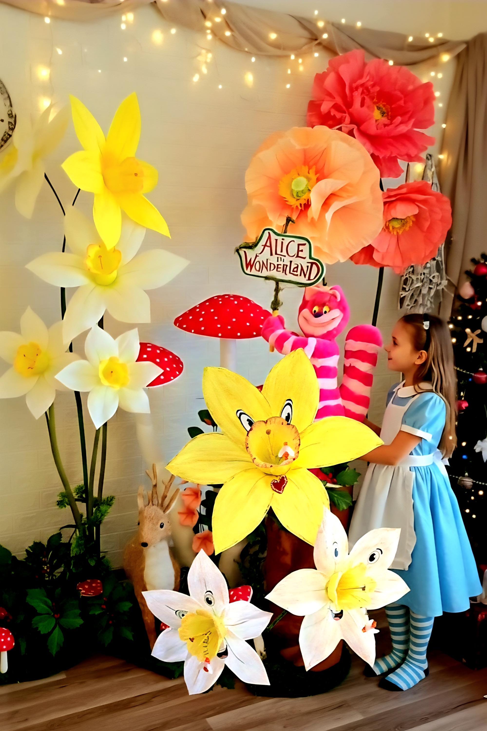 Giant Standing Daffodils, Gigantic Spring Flowers, Alice in Wonderland ...