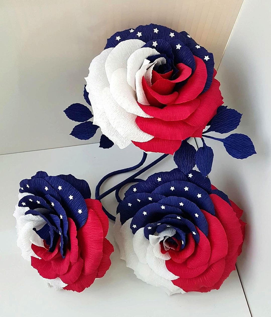 American Flag Large Rose, Paper Rose Flower by US Flag, Giant 3D ...