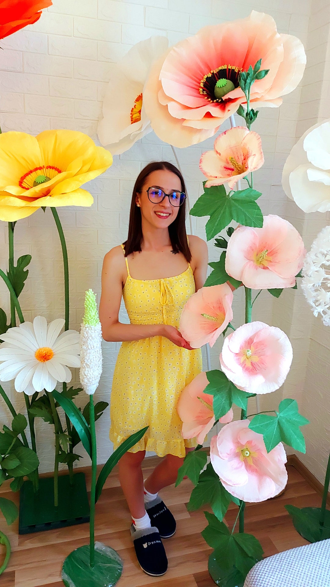 Free Standing Paper Hollyhock Giant Self Standing Paper - Etsy