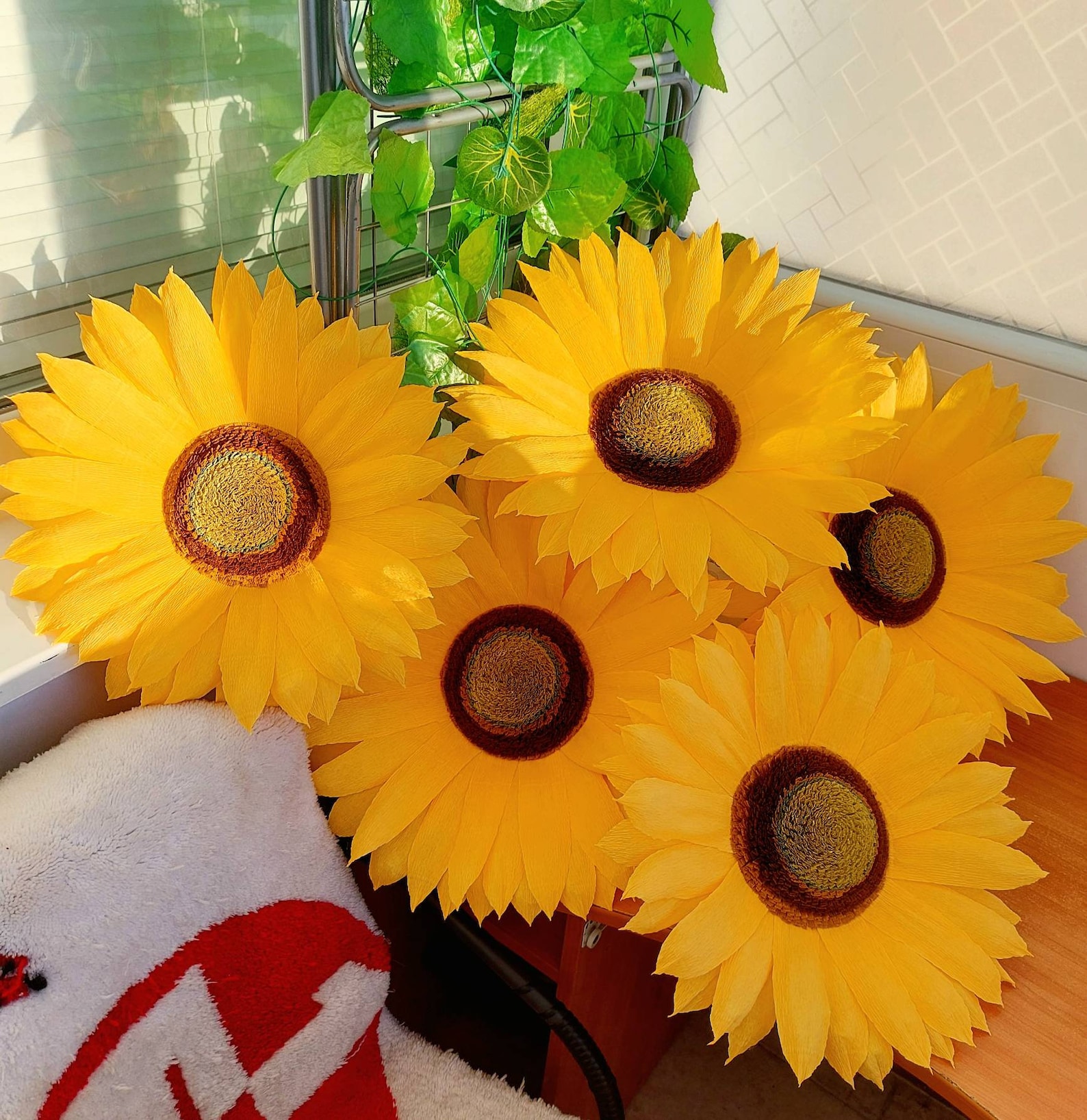 5 Free Standing Sunflowers Photo Prop Giant Rustic Wedding - Etsy