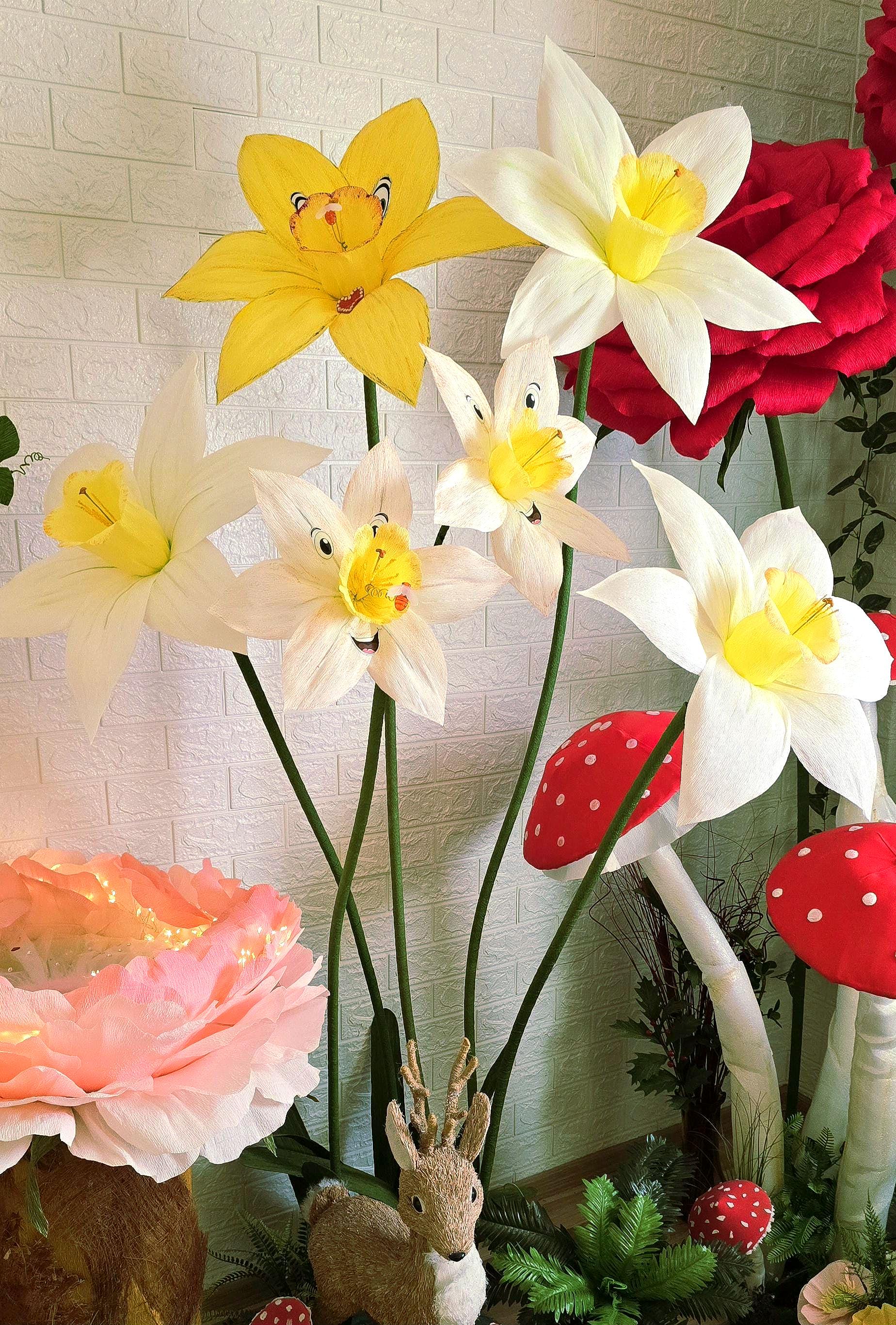 Giant Standing Daffodils, Gigantic Spring Flowers, Alice in Wonderland ...