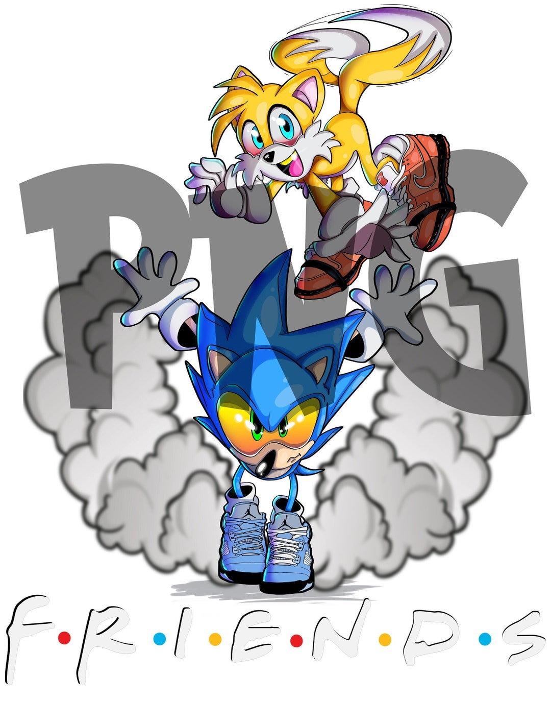 Sonic and Tails Friends White Font PNG, Sonic Clipart Png, Sonic the ...