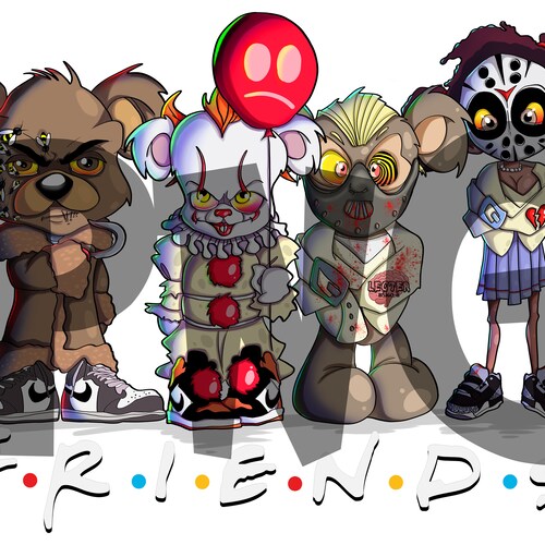 Friends Horror Characters Version 3 White Font PNG Happy - Etsy