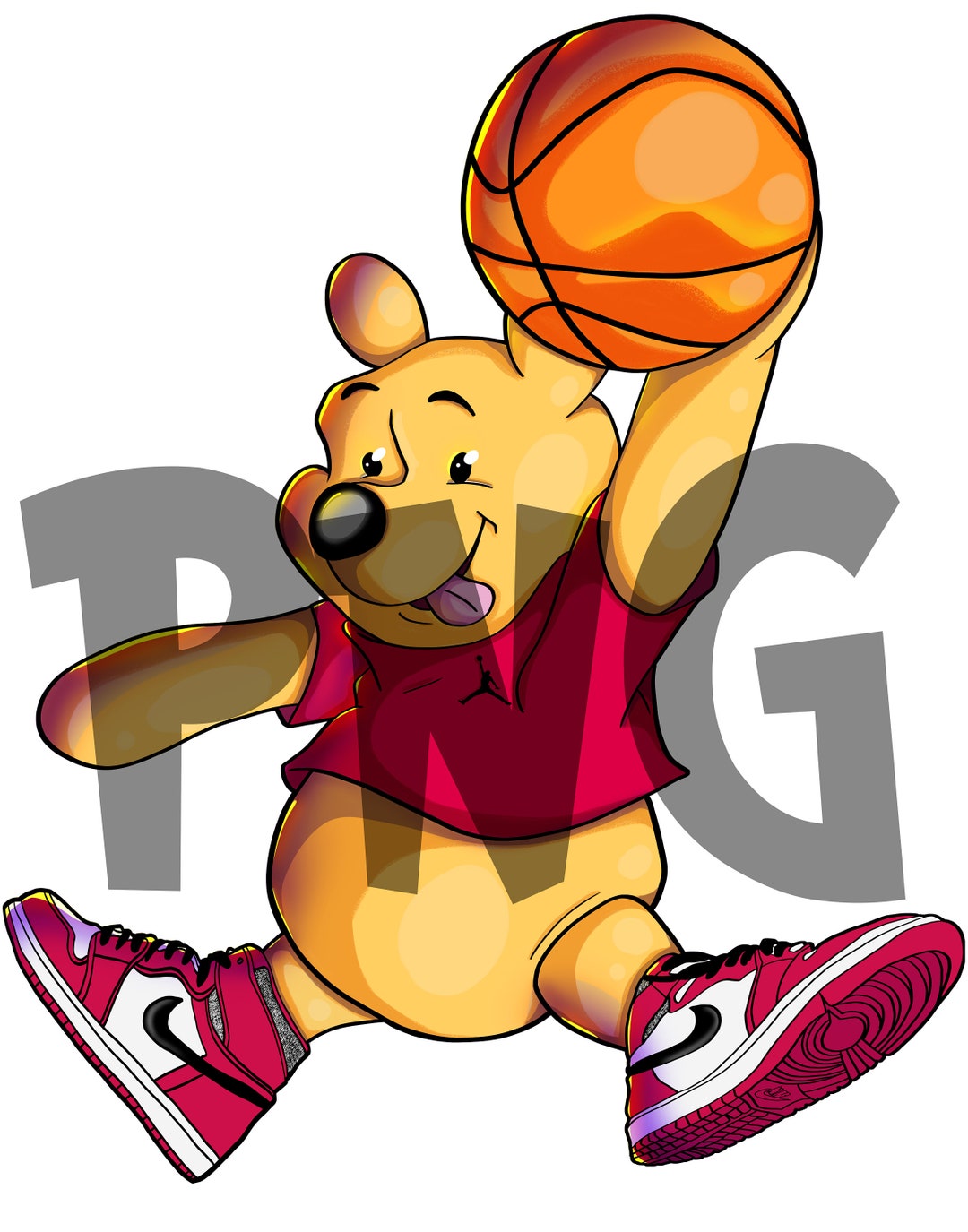 High Res Jump Man Pooh Bear PNG Digital Download for Commercial Use - Etsy