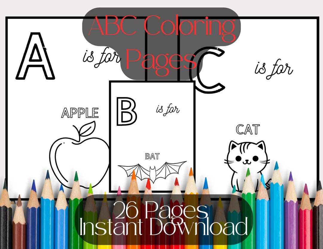 26 Alphabet ABC Coloring Book, Kindergarten, Learning, Kid, Easy ...