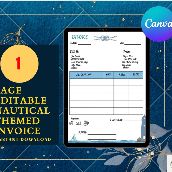 Fully Editable Invoice - Etsy