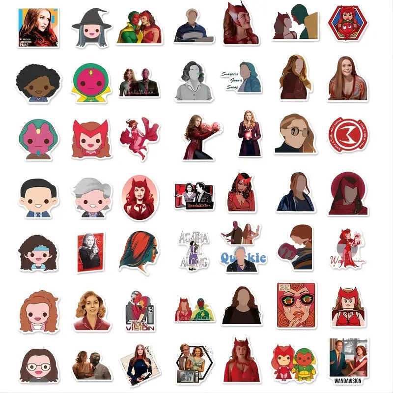 MYSTERY Wandavision Themed Sticker | Scarlet Witch Marvel - Etsy