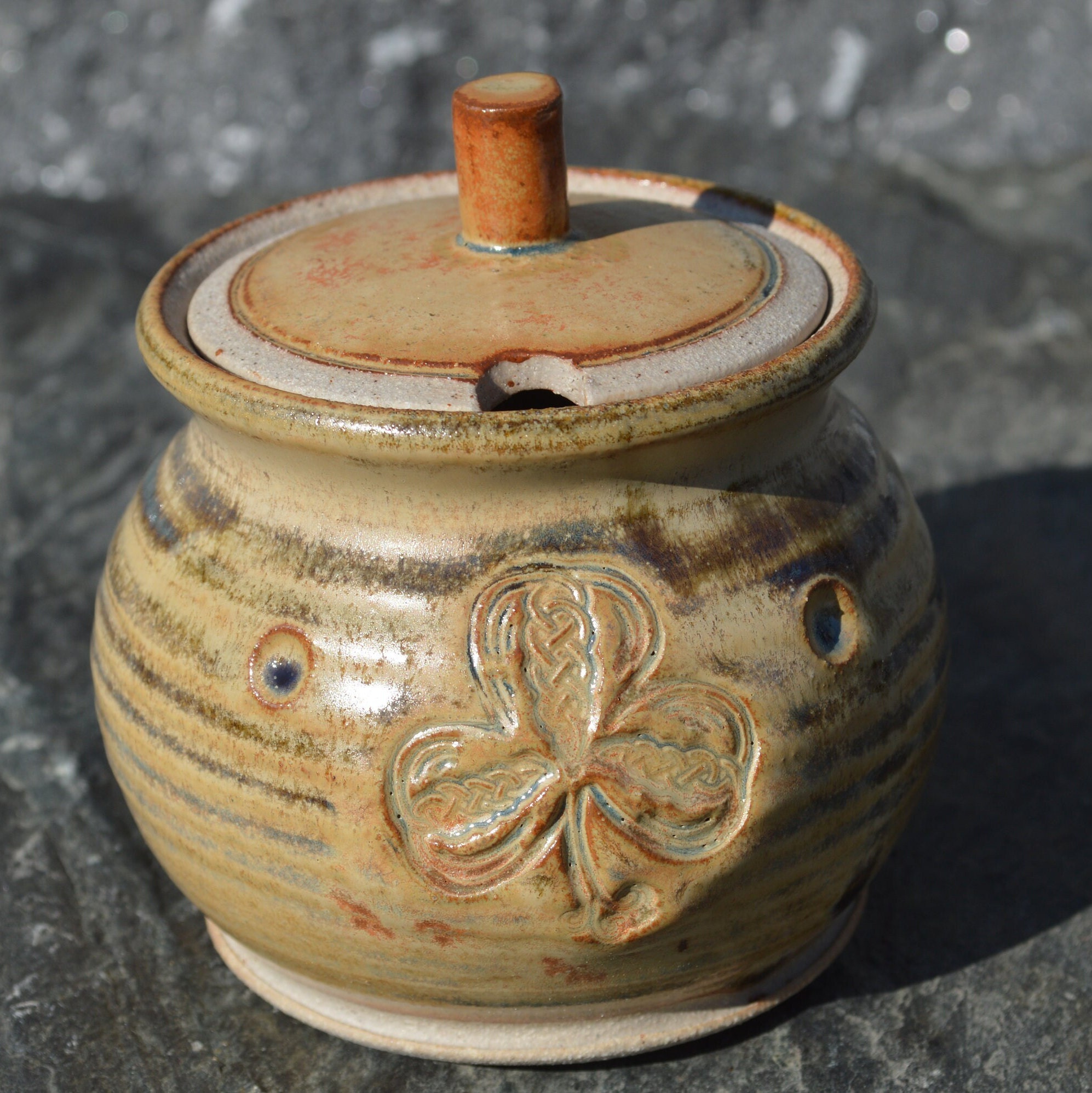 Irish Celtic Pottery 'sugar/honey Pot' - Etsy