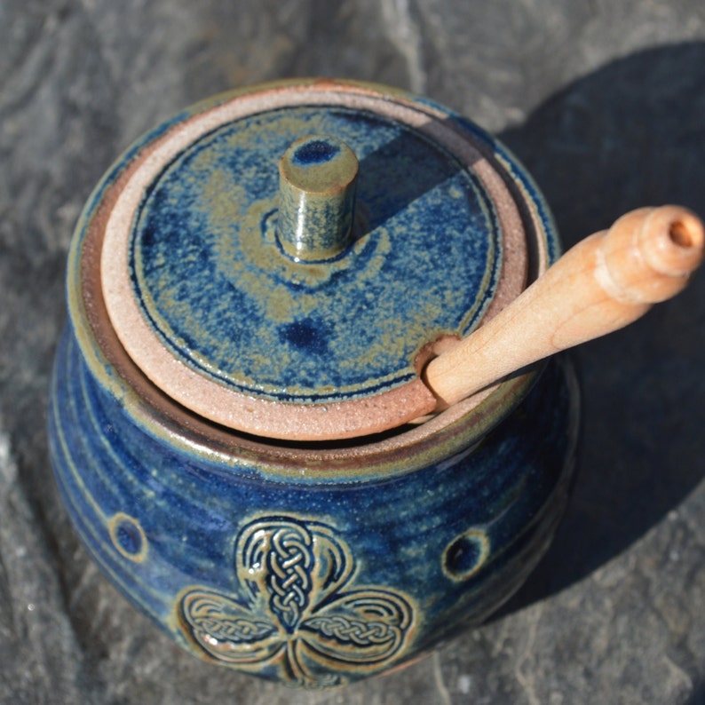 Irish Celtic Pottery 'sugar/honey Pot' - Etsy